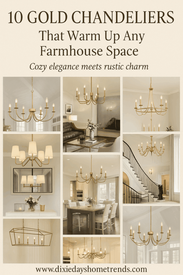 10 Gold Farmhouse Chandeliers That Blend Rustic Charm and Modern Elegance
